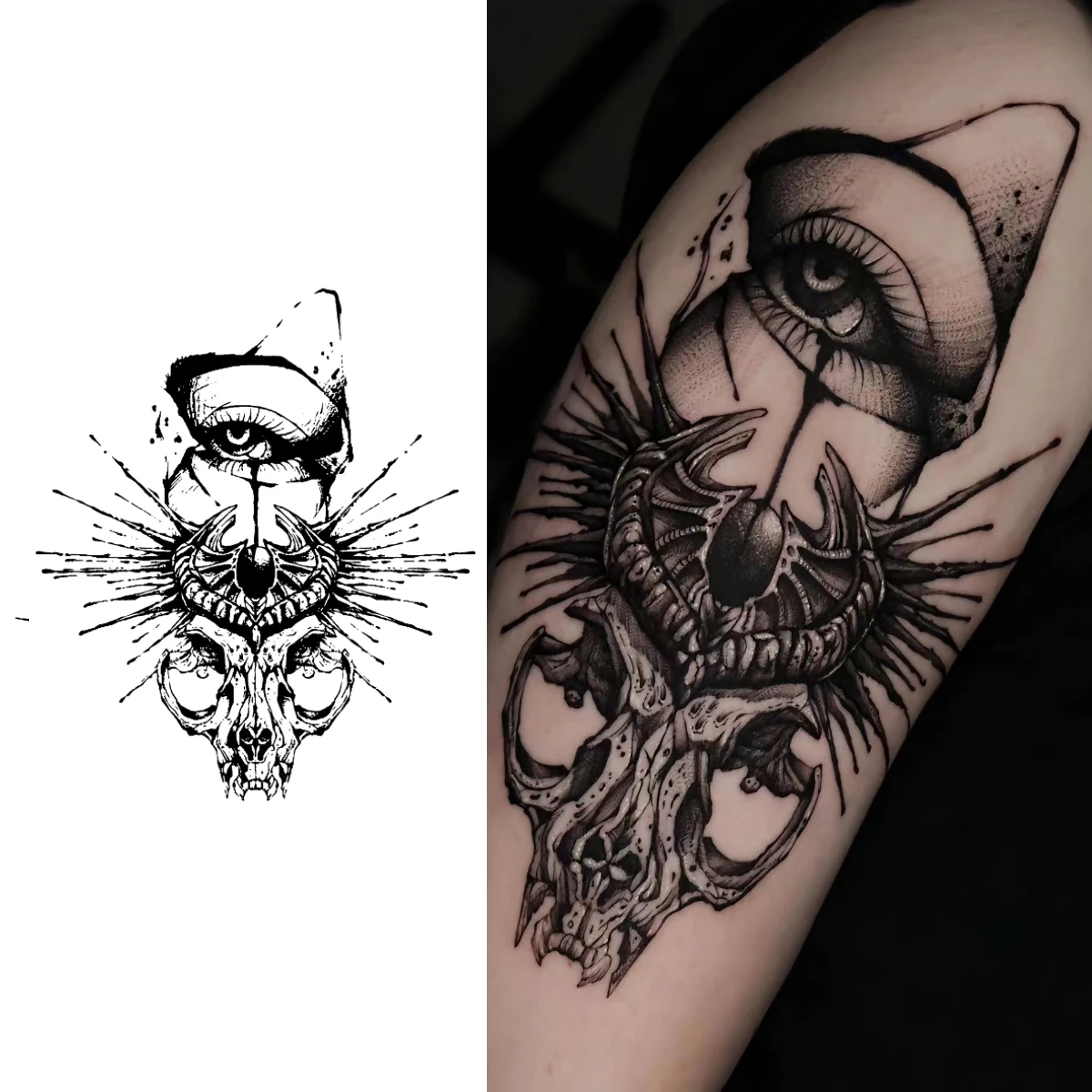 Skeleton Temporary Tattoo Sticker | Waterproof | Lasts Up to 15 Days ...